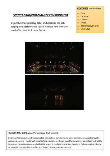 AQA GCSE Dance A Linha Curva - Lesson 6 | Teaching Resources