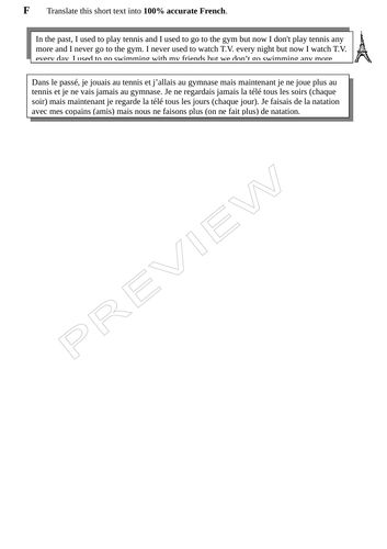 The Imperfect Tense in French | Teaching Resources