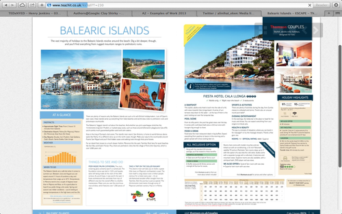 Travel writing - features of a brochure | Teaching Resources