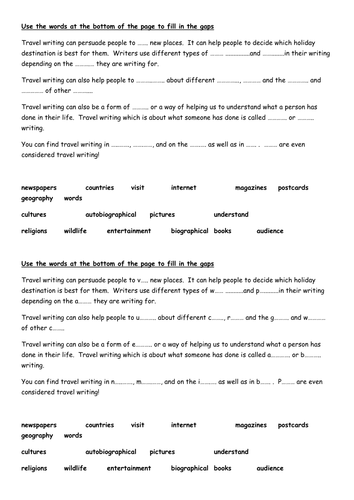 Travel writing - features of a brochure | Teaching Resources