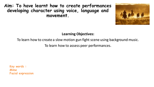 western drama sow for year 7 or 8 | Teaching Resources