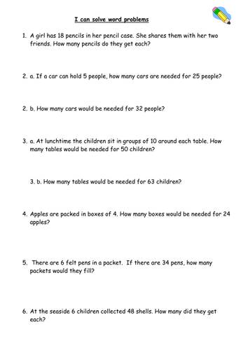 One step word problems | Teaching Resources One step word problems | Teaching Resources