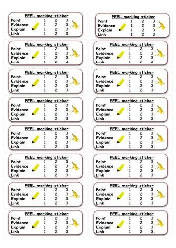 PEEL marking sticker | Teaching Resources