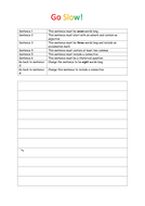 SLOW WRITING TASK! | Teaching Resources