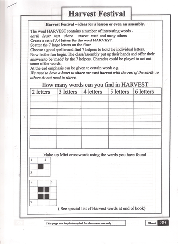 Harvest Festival | Teaching Resources