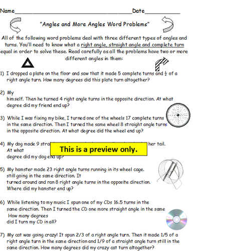 Geometry Bundle 7 Worksheets Incl. Word Problems | Teaching Resources