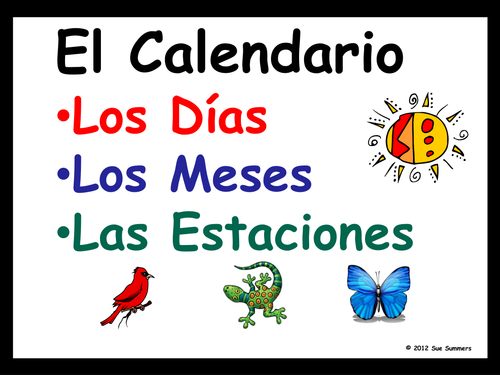 Spanish Calendar Signs - Days, Months, and Seasons - Calendario ...