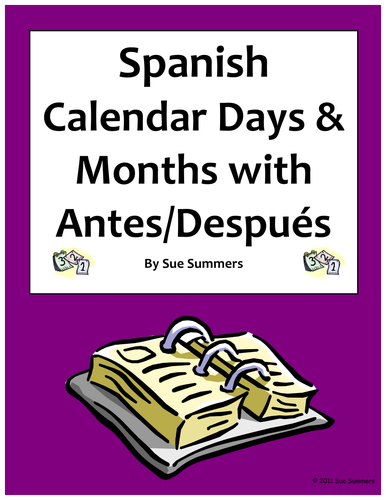 Spanish Calendar Bundle - Days of the Week, Months, and Seasons ...