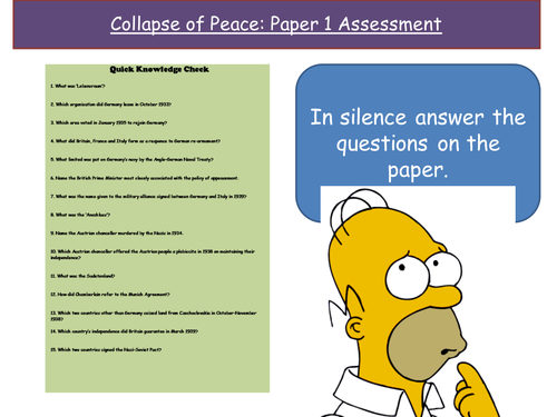 IGCSE Collapse of Peace/ Road to WW2 | Teaching Resources