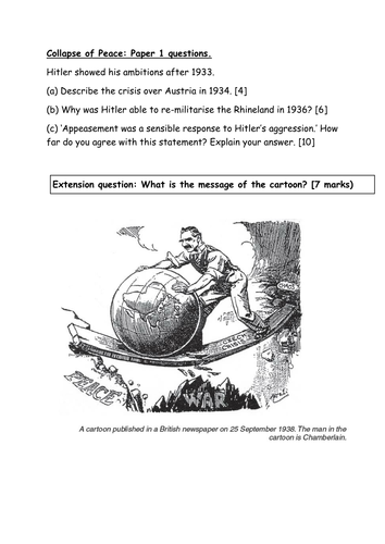 IGCSE Collapse of Peace/ Road to WW2 | Teaching Resources