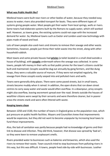 AQA (9-1) GCSE History - Health and the People - Lesson 6-7 (Public ...
