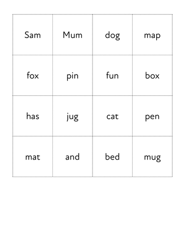 Play Word Picture Bingo To Learn 3 Letter Words (3 years +) | Teaching ...