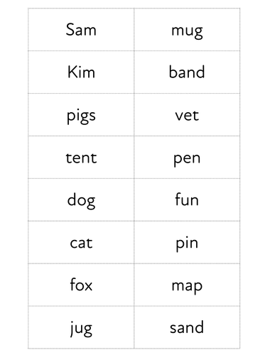Words To Play Snap: Fun Ways To Practise 3 Letter Phonic Words (3 ...