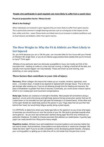 Reducing the risk of sports injuries LO1 Lessons Bundle | Teaching ...