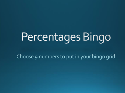 PERCENTAGE of an AMOUNT Bingo | Teaching Resources