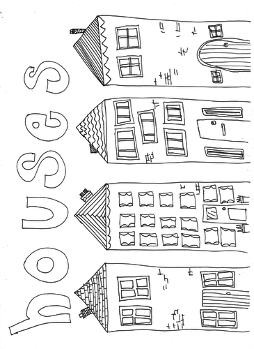 Houses Colouring Page | Teaching Resources