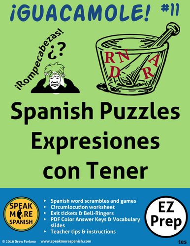 Spanish Tener Expressions Bundle. Expresiones con el Verbo Tener en ...