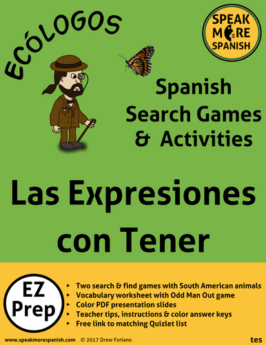 Spanish Verb Games for Tener Expresions. Lecciones y Juegos para las ...