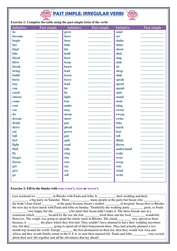 Past Simple: Irregular Verbs (Affirmative, Interrogative, Negative ...
