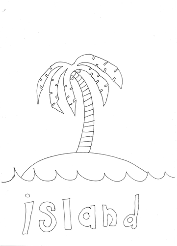 Island Colouring Page | Teaching Resources