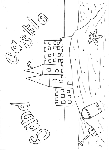 Sand Castle Colouring Page | Teaching Resources