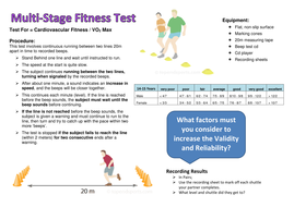GCSE PE Fitness Test Sheets | Teaching Resources