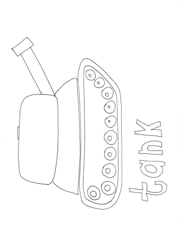 Tank: Transport and Travel: Colouring Page | Teaching Resources