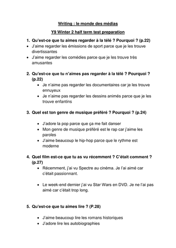 Revision on les médias | Teaching Resources