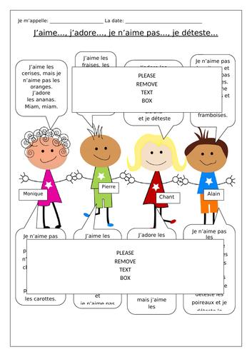 FRENCH - Fruit and vegetables - Les Fruits et les Légumes - Worksheets ...