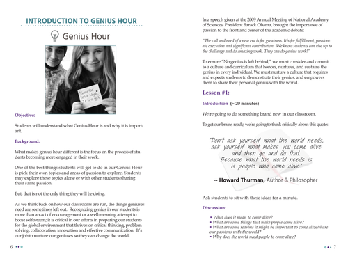 Introduction to Genius Hour -2 | Teaching Resources