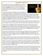 A brief History of The Oscars - Reading Comprehension Worksheets ...