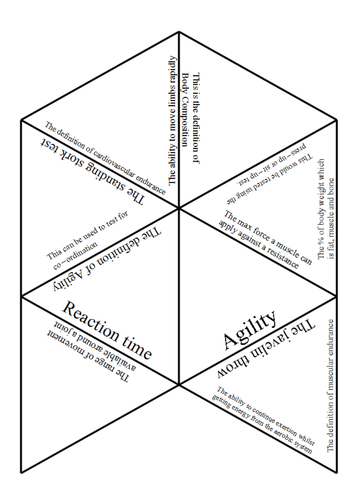GCSE PE New Edexcel spec, Fitness testing/Components of fitness Tarsia ...