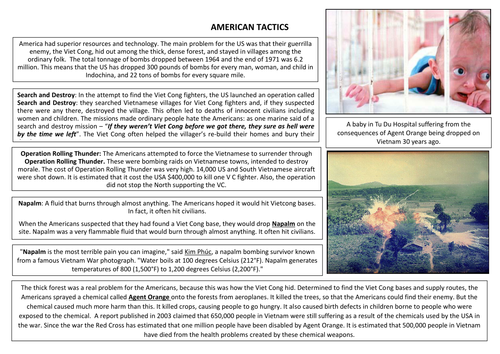 The Vietnam War: American and Viet Cong Guerilla Tactics | Teaching ...