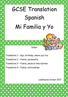 Mi Familia Translation Booklet GCSE 9-1 (New Spec AQA) Higher Tier ...