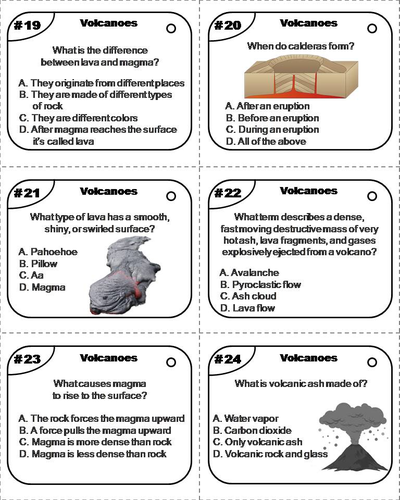 Volcanoes Task Cards | Teaching Resources Volcanoes Task Cards | Teaching Resources