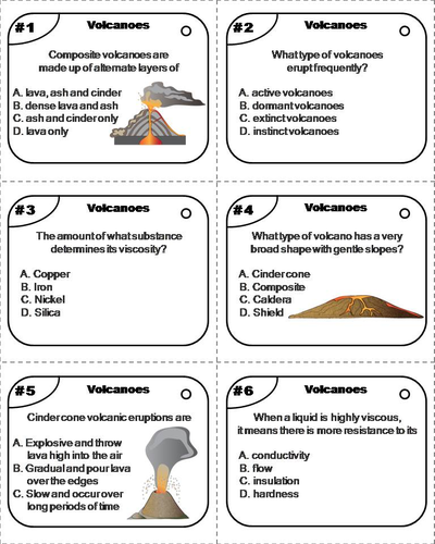 Volcanoes Task Cards | Teaching Resources Volcanoes Task Cards | Teaching Resources