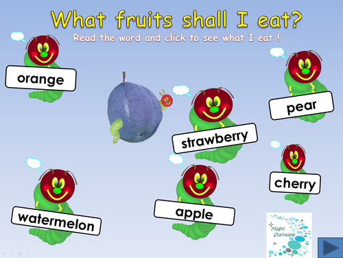The Very Hungry Caterpillar - Caterpillar Chomp sight/vocabulary words ...