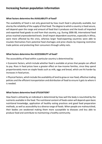 KS4 AQA GCSE Biology (Science) Factors Affecting Food Security Lesson ...