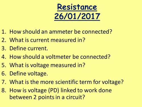 GCSE KS4 resistance | Teaching Resources