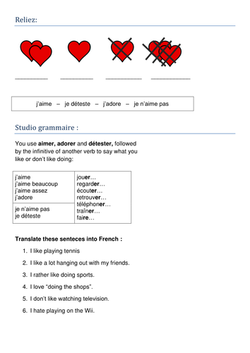 J'aime faire ca! (2 lessons) - Studio 1 Module 3 Unit 4 | Teaching ... J'aime faire ca! (2 lessons) - Studio 1 Module 3 Unit 4 | Teaching ...