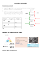 Microscopy workbook - converting units, magnification, scale bars ...
