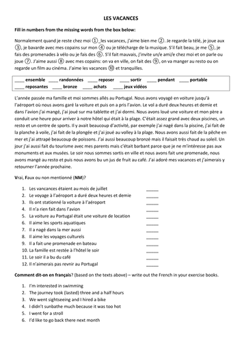 Holidays in French | Teaching Resources