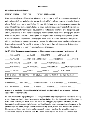 Holidays in French | Teaching Resources