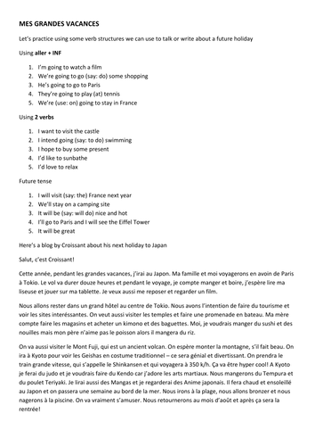 Holidays in French | Teaching Resources