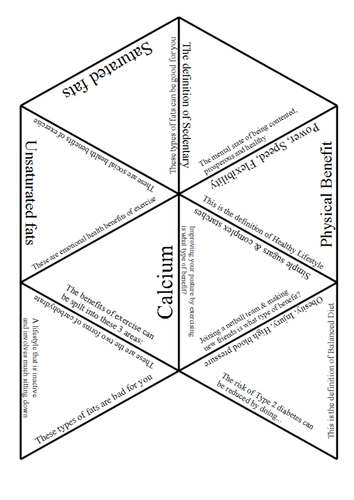 GCSE PE New OCR spec, Health, Fitness & Well-being (2.3) Tarsia ...