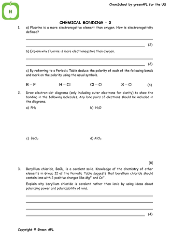 Chemical Bonding | Teaching Resources