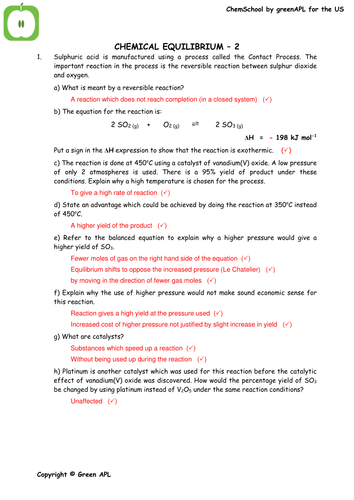 Chemical Equilibrium | Teaching Resources
