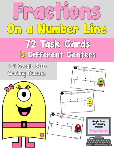 Fractions on a Number Line Task Cards | Teaching Resources