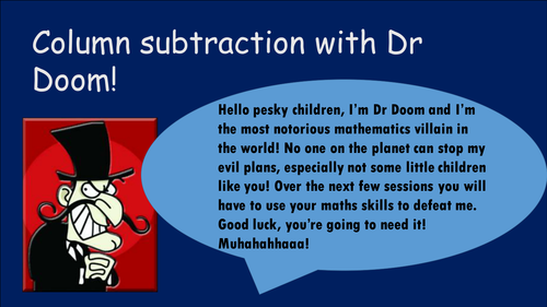Column subtraction Year 3 featuring Dr Doom! | Teaching Resources