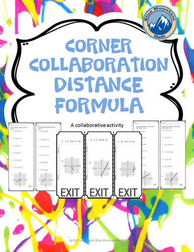 Corner Collaboration Distance Formula | Teaching Resources